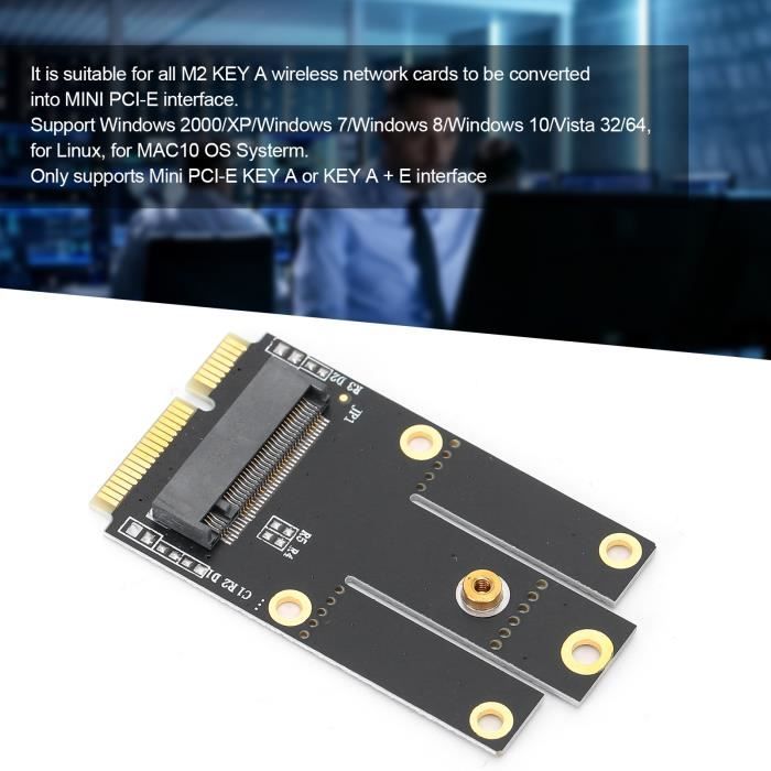 NGFF - Key A Carte adaptateur M.2 vers MINI PCI-E Windows 7260 8260 8265 9260 AX200 AX210 HB017 ...