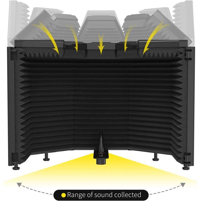 XTUGA Bouclier d'Isolation de Microphone, Mousse Acoustique Micro de ...