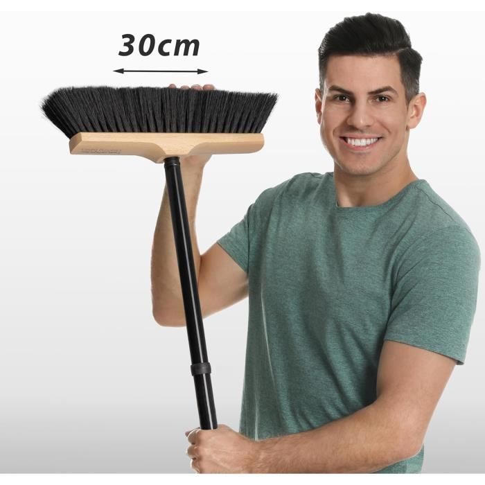 Balai intérieur avec Tige, Balai Anti-poussière en Bois, Balai intérieur Fin et Doux (30 cm de ...