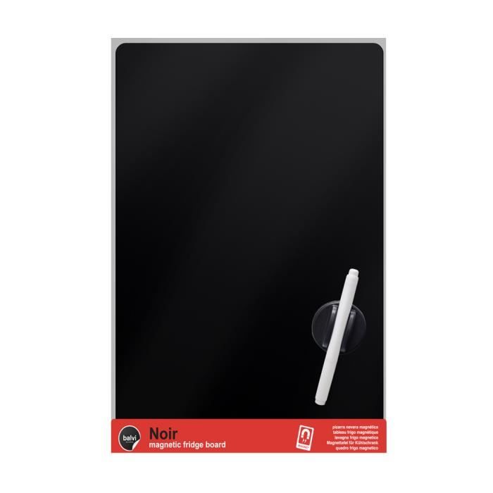 Tableau frigo - Balvi - Noir - Magnétique - 42 x 30 cm - Avec stylo et ...