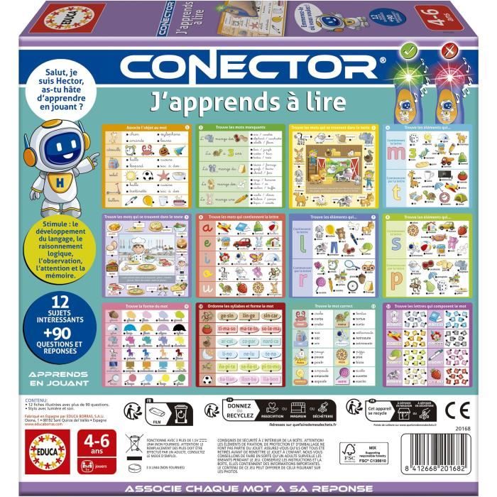Conector J’apprends à Lire - Jeu éducatif - EDUCA - 90 questions, 12 ...