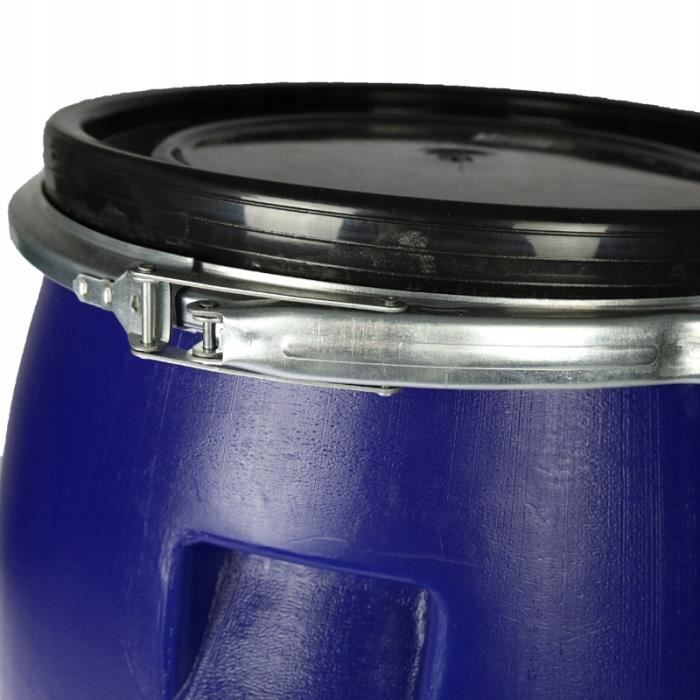 Baril tonneau Fût en Plastique Bleu 60L avec Couvercle et Bague de ...