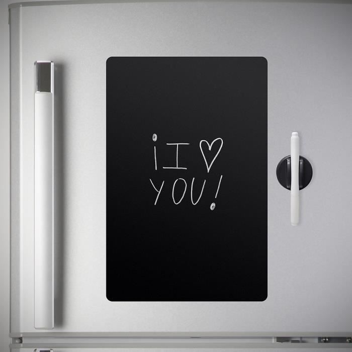 Tableau frigo - Balvi - Noir - Magnétique - 42 x 30 cm - Avec stylo et ...