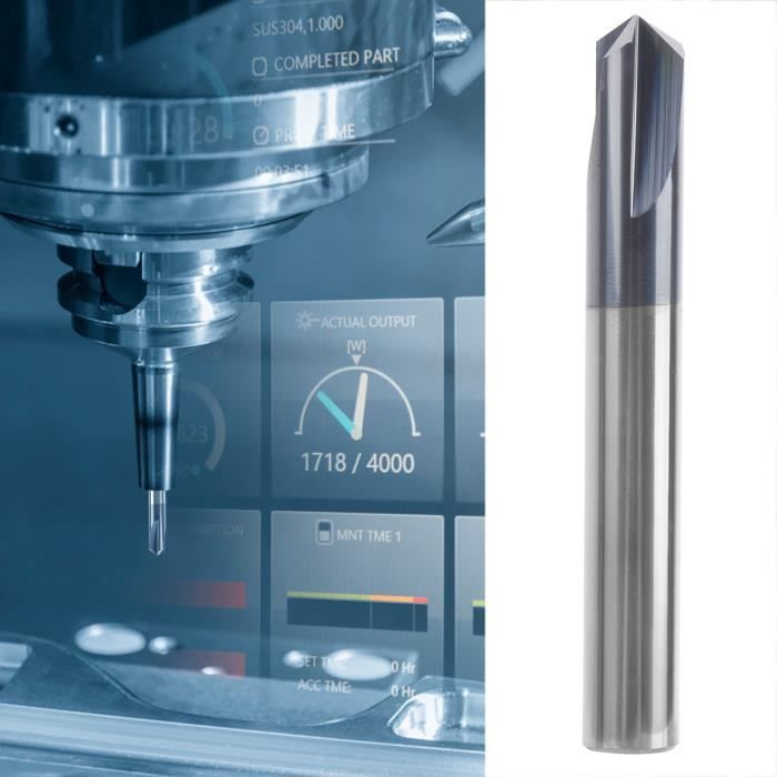 Duokon mèche de fraisage CNC Mèche de fraise à chanfrein à 3 dents en ...