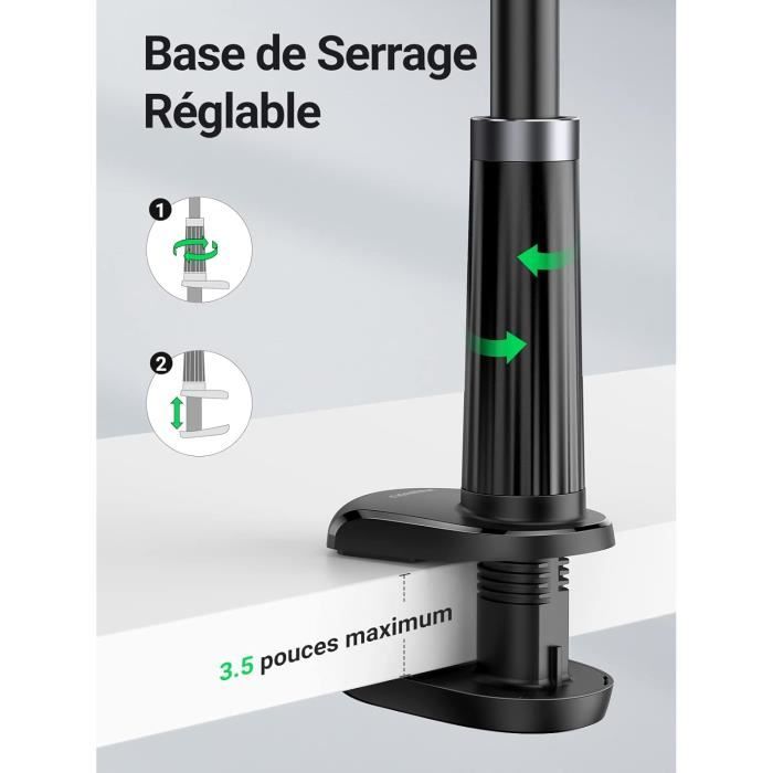 Support Tablette Téléphone avec Col de Cygne Pose Bureau Lit Portable ...