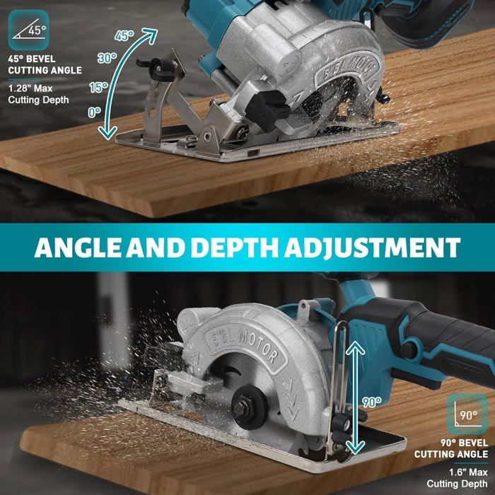 Scie circulaire sans fil compatible avec batterie Makita 18 V, mini ...