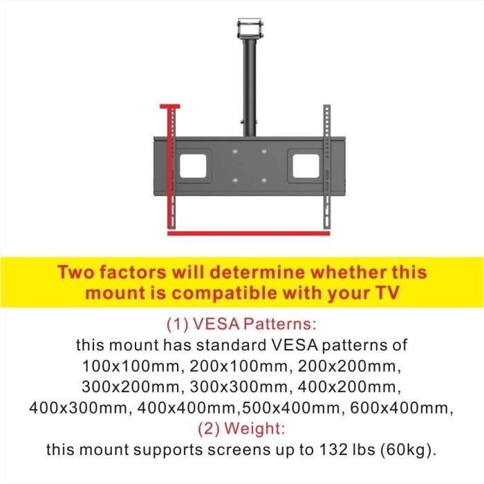 FLEXIMOUNTS CM2 Support de télévision pour Plafond Inclinable Réglable ...