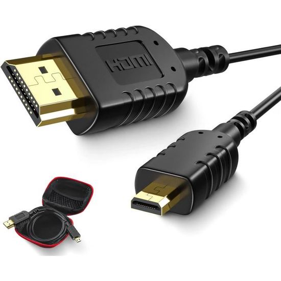 Câble Micro HDMI vers HDMI Ultra Mince 1M pour GoPro Hero 7-6-5, Gimbal ...