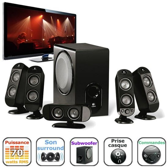 Logitech Speaker System X-530 - Cdiscount Informatique