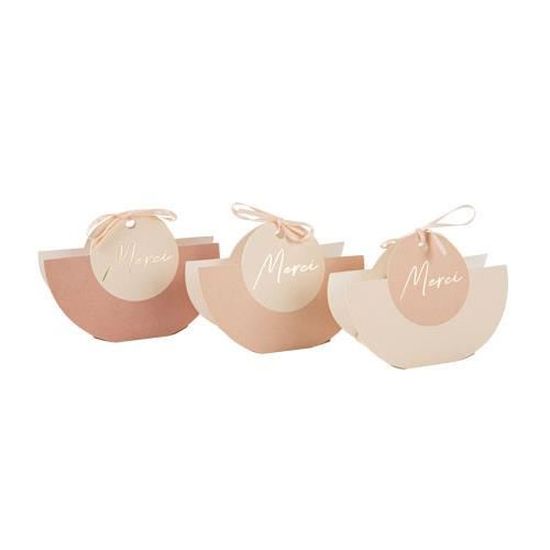 9 sacs à dragées assortis merci carton terracotta - Cdiscount Maison