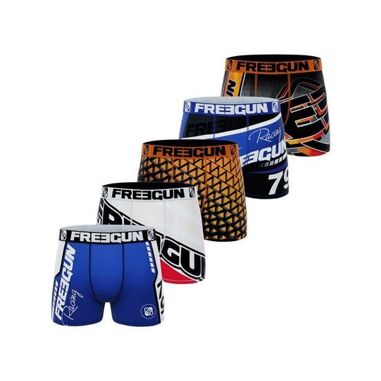 Freegun Boxer Homme Caleçon Homme - Bleu (Lot de 5) Multicolors ...