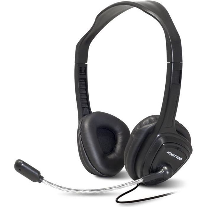 Micro-Casque ADVANCE MIC-S765 - Filaire - PC - Noir - Cdiscount ...