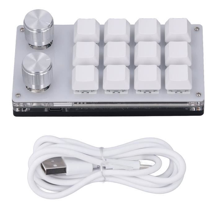 Cikonielf Clavier mécanique à une main Mini clavier USB 12 touches ...