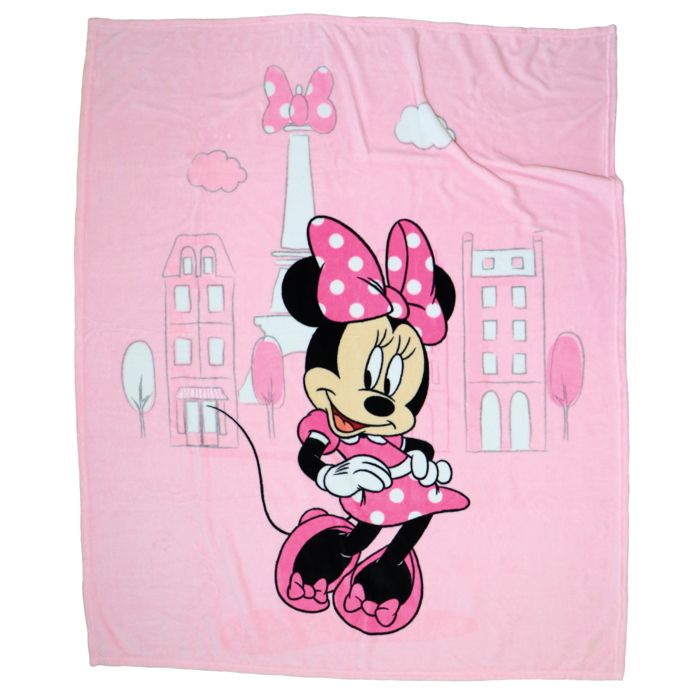 Plaid polaire extra doux imprimé - DISNEY MINNIE SHOPPING - Rose ...