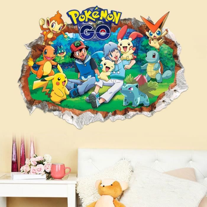 3D Sticker Pokémon Décoration Murale 50x70cm （Sticker6） - Cdiscount Maison