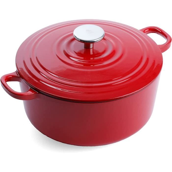 BK Cookware Cocotte en Fonte Emaillee avec Couvercle, adapte a tous les ...