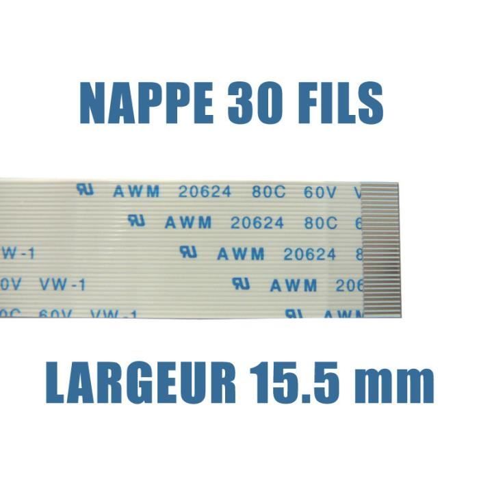 Nappe flexible plate - ZIF WIRE TO BOARD - 30 fils - Longueur 150mm ...