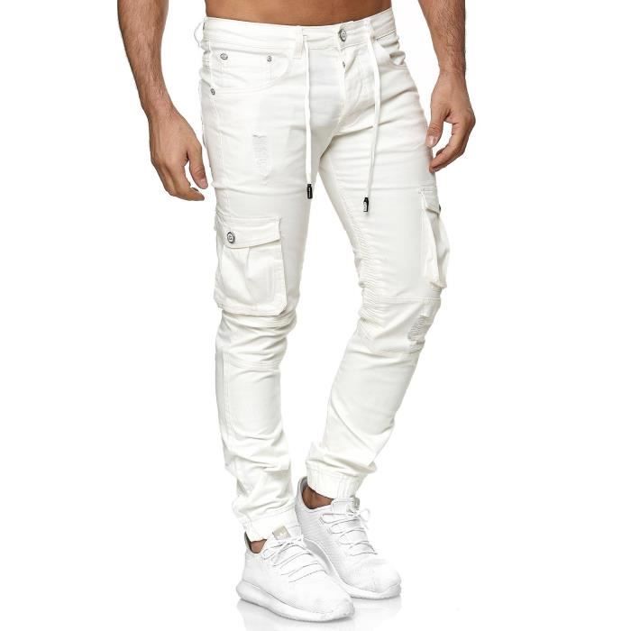 Pantalon cargo blanc - Cdiscount