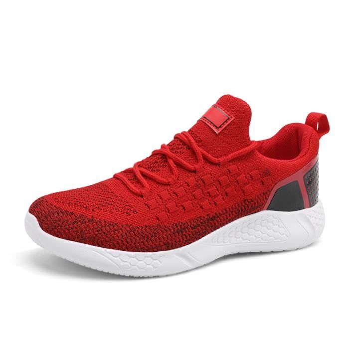 2021 Baskets Homme Fashion Chaussures Sneakers Breathable Rouge ...