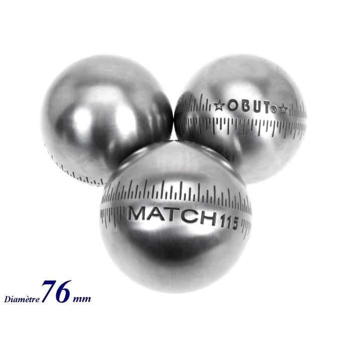 Boules de pétanque Match IT Inox 76mm Deco G - Obut - 710g - Cdiscount ...
