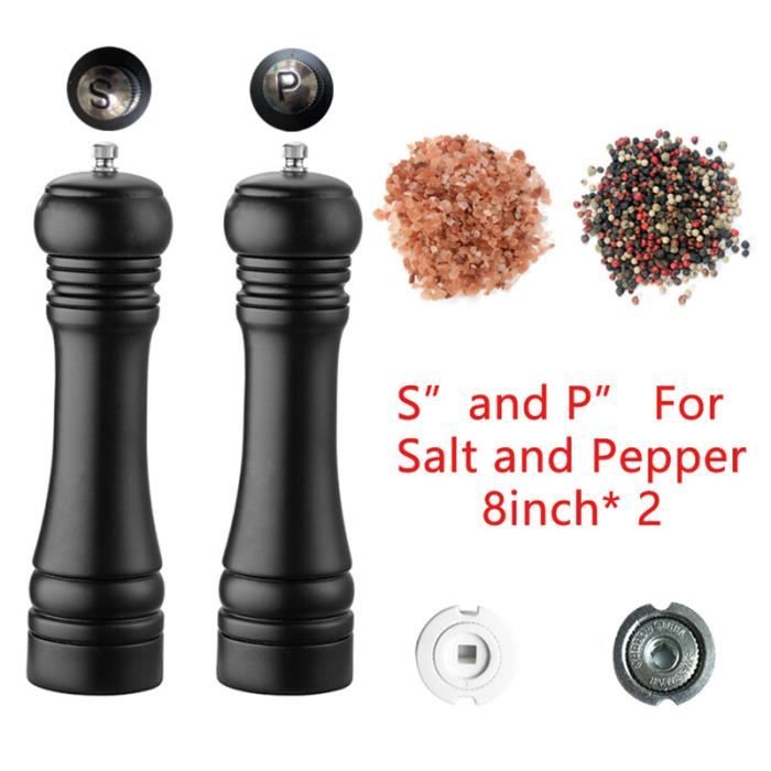 Moulin à café électrique,Moulin à sel et à belle en bois massif avec ...