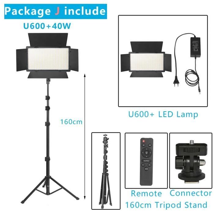 Nagnahz U800+ LED Video Light Photo Studio Lampe Bicolore 2500K-8500k ...