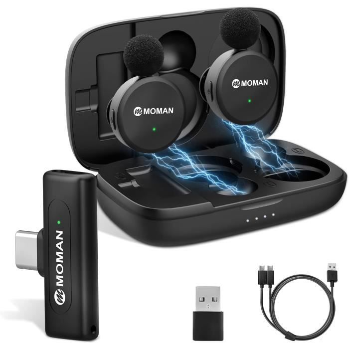 Micro Cravate Sans Fil, Cp2(C) Microphone Lavalier Wireless Usb C-Type ...