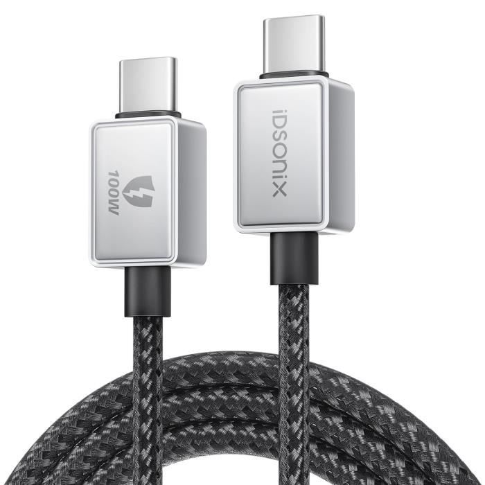 IDSOniX Câble USB C vers USB C, Câble Rapide 100 W 3 M PD câble données ...
