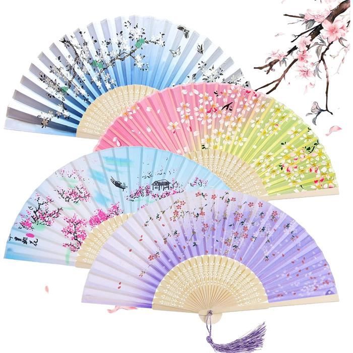 UYDF 4 Pièces éventails Pliants éventail à Main Dames Vintage Style ...