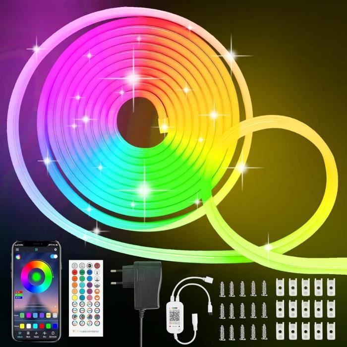 5M Ruban Led Rgb Néon Bande Led,Neon Led Flexible,Néon Etanches Ip65 ...