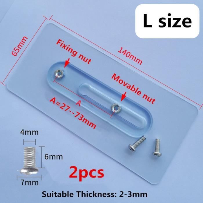 PATERE,L-6mm--Autocollants à Double écrou réglable, 2 pièces, sans ...