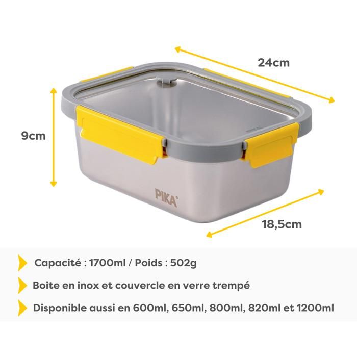 Boite alimentaire 1780ml en inox - MetalShock - Cdiscount Maison