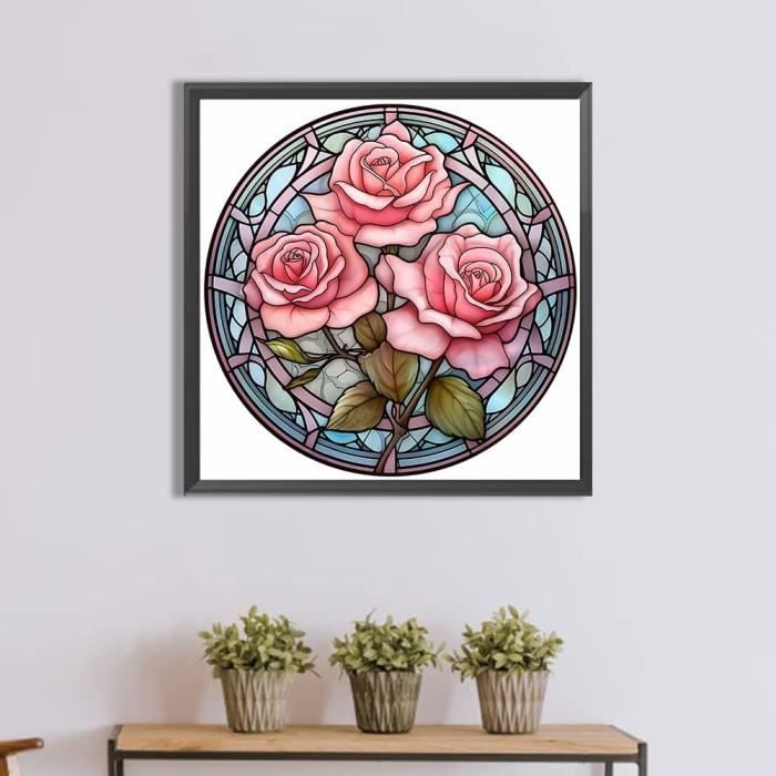 Broderie Diamant Kit Complet Fleurs Rose Bricolage Diamond Painting ...
