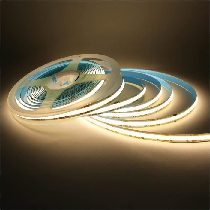 Ruban Led, Bande Led Cob Dc 12V 5M 320 Leds-M Total 1600 Leds Lumière Néon Blanc Naturel 4000K ...