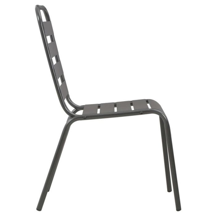 Chaise d'extérieur - vidaXL - Design à lattes - Acier gris foncé ...