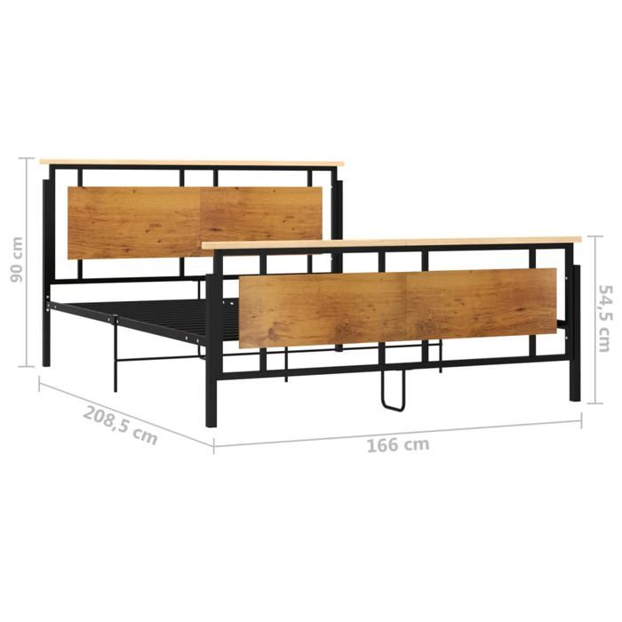 VENTE-FLASH Cadre de lit CHAMBRE - sans matelas - métal 160x200 cm ...