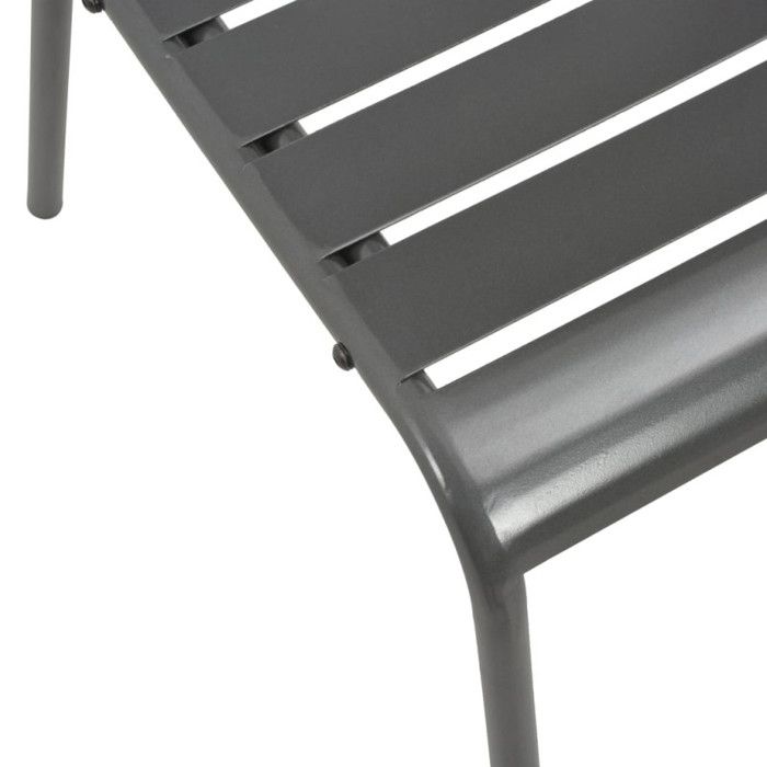 Chaise d'extérieur - vidaXL - Design à lattes - Acier gris foncé ...