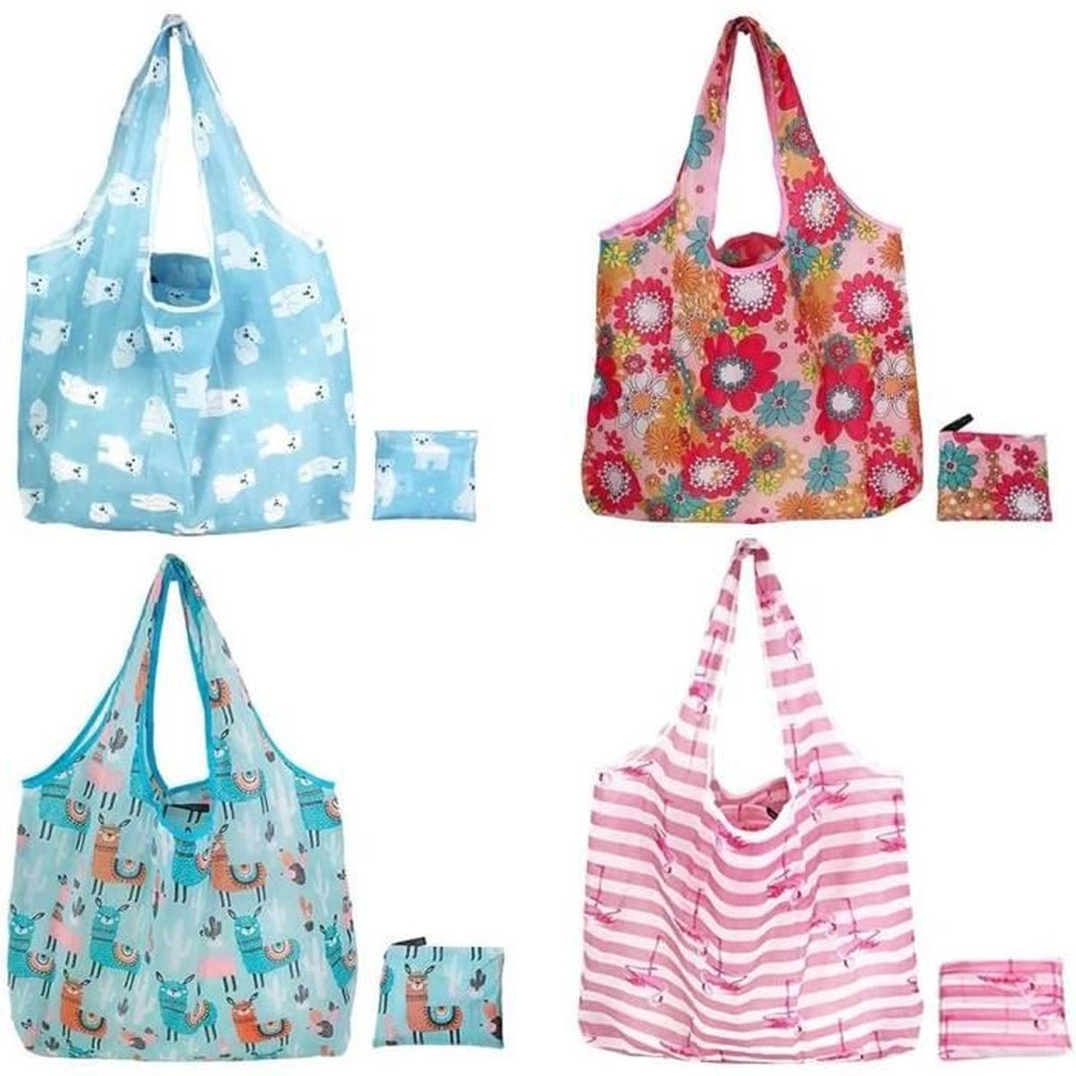 Sac de courses,4 pcs Sac de Courses Pliable Sac Courses Reutilisable ...