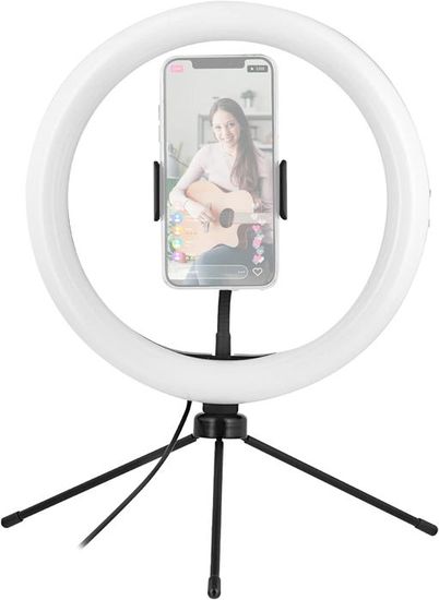 Influence Ring Light avec Trépied Compact, Anneau Lumineux LED Réglable, Idéal pour Photos ...