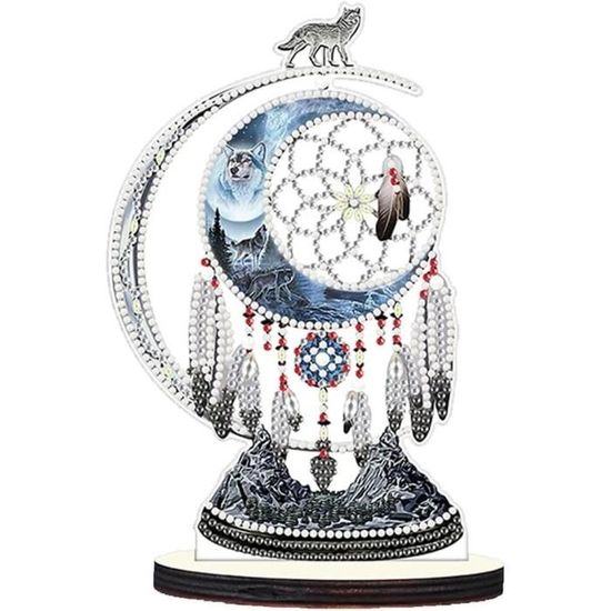 Diamond Painting Ornement De Bureau Attrape Reve Loup Peinture Diamant ...