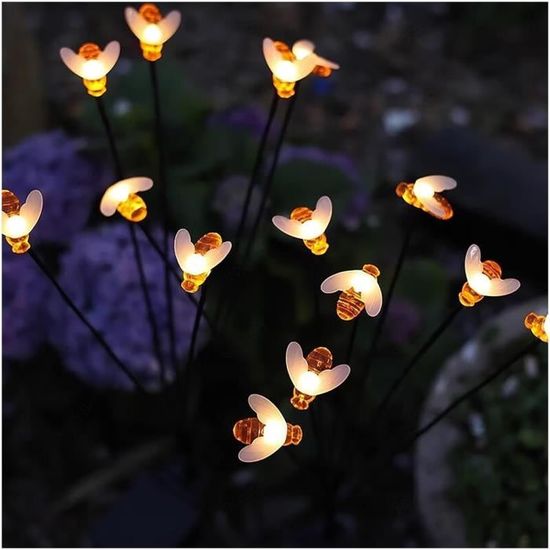 Abeille Lucioles Solaire Jardin 4 Packs De 10 Led, Lampe Solaire Exterieur Decorative Éclairage ...