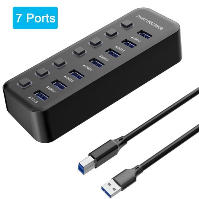 USB 3.0 7 Ports - YUXI Hub USB 4-7 Ports Multi usb 3.0 Diviseur ...