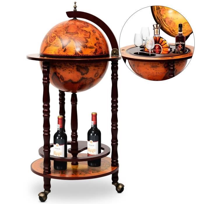 DREAMADE Bar Globe Terrestre Mappemonde,Casier/Support à Vin/Bouteilles ...
