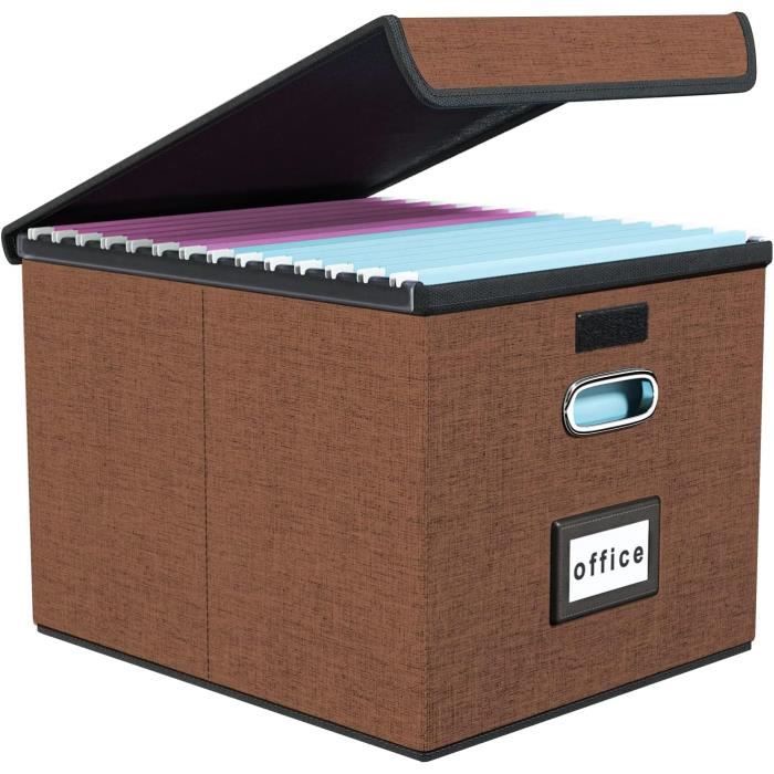 Boîte De Rangement Pliable En Tissu Avec Couvercle, Matériau En Cuir ...