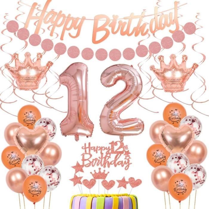 Decoration Anniversaire 12 Ans Fille, Ballon 12 Ans Anniversaire Fille ...
