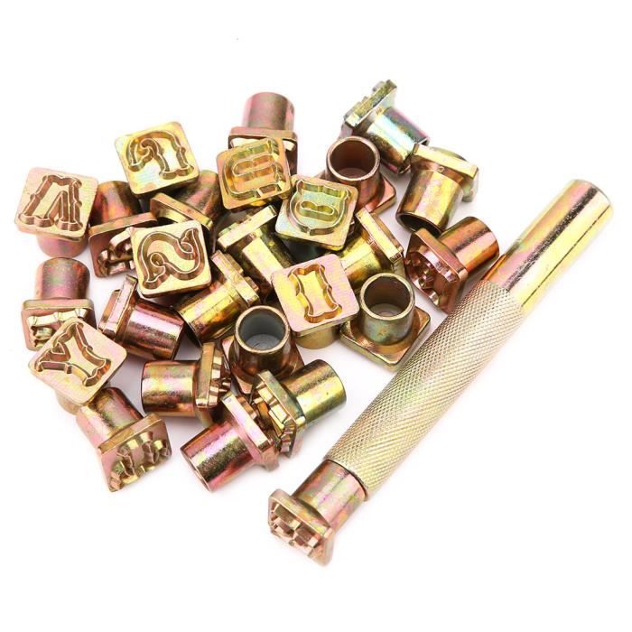 FIHERO Ensemble De Poinçons De Timbre En Métal 13Mm Alphabet Design ...