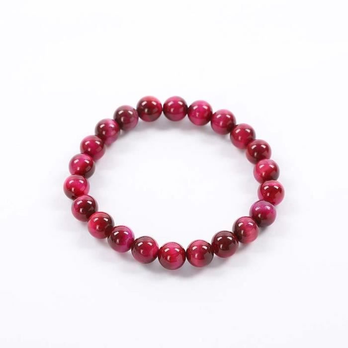 Perles 6 mm - Rose rouge - Bracelets de bouddha œil de tigre de haute ...