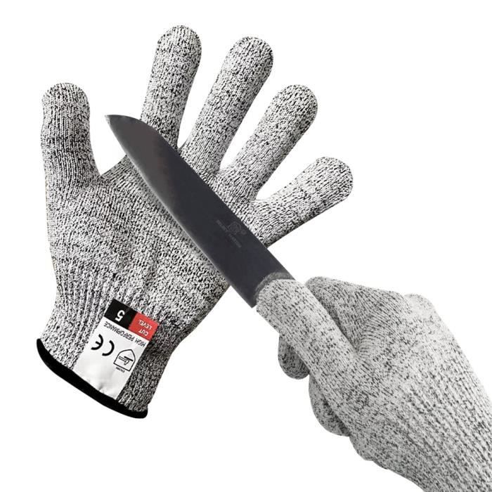 2 Paires Gant Anti Coupure, Gants De Travail De Protection, Gants Anti Coupure Niveau 5 Pour Les ...