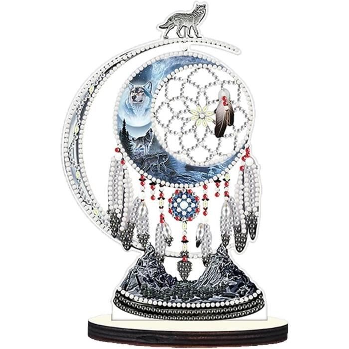 Diamond Painting Ornement De Bureau Attrape Reve Loup Peinture Diamant ...