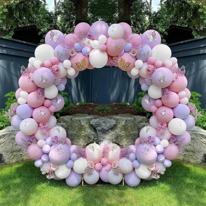 Ballon Guirlande - Décoration de Fête - 131pcs - Rose Violet Blanc ...